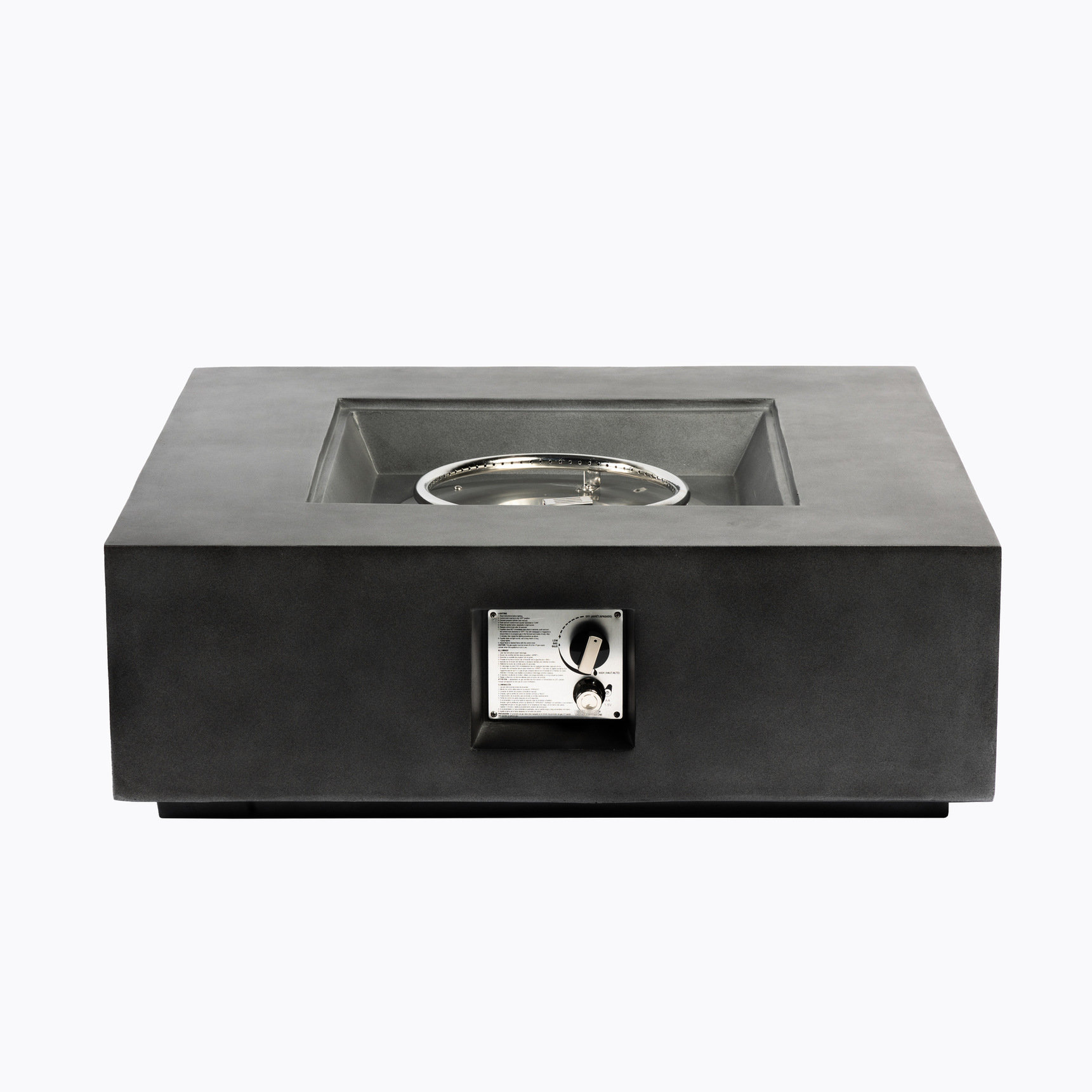 Latitude Run® Magnesium Oxide Outdoor Heating, 50,000 , 35-inch Square, Dark Fire Pit, Oxide, 35 ...